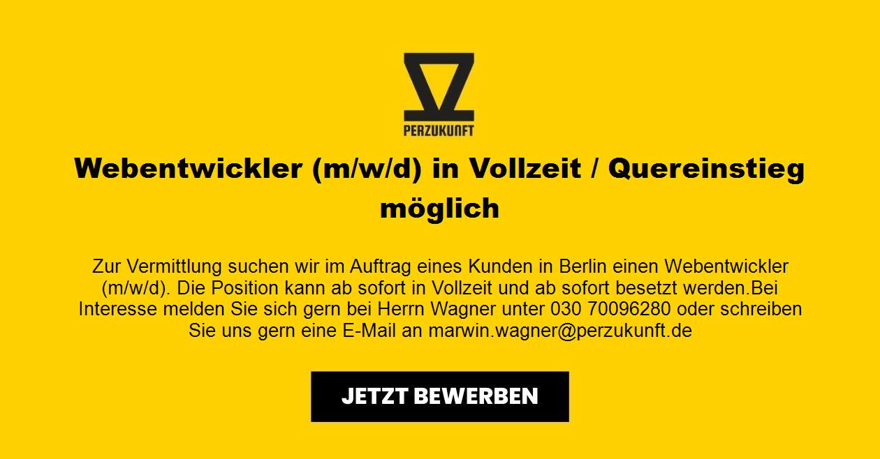 Webentwickler (M/W/D) In Vollzeit / Quereinstieg Möglich | PerZukunft